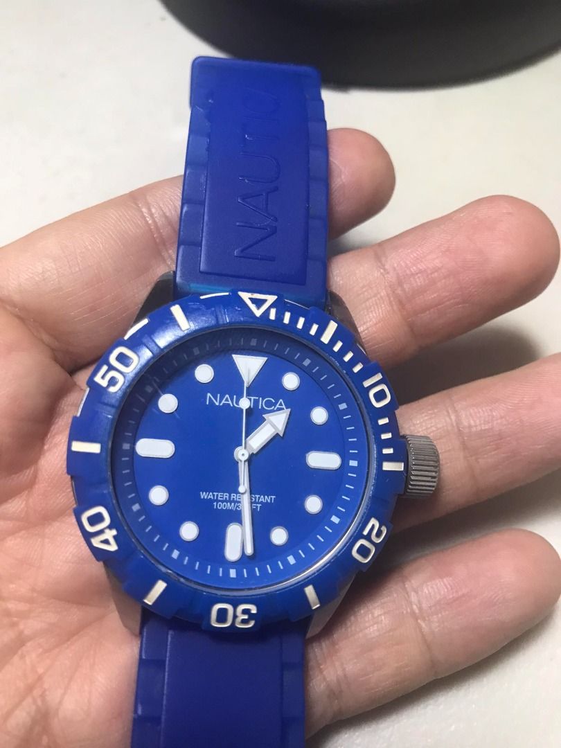 NAUTICA Cobalt Blue Dial Blue Silicone Rubber Unisex Watch A09601G, Men ...