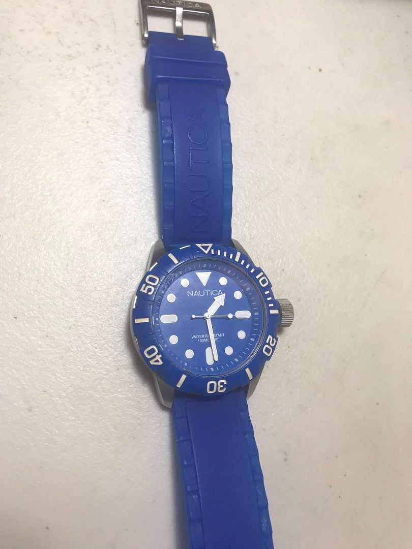 NAUTICA Cobalt Blue Dial Blue Silicone Rubber Unisex Watch A09601G, Men ...