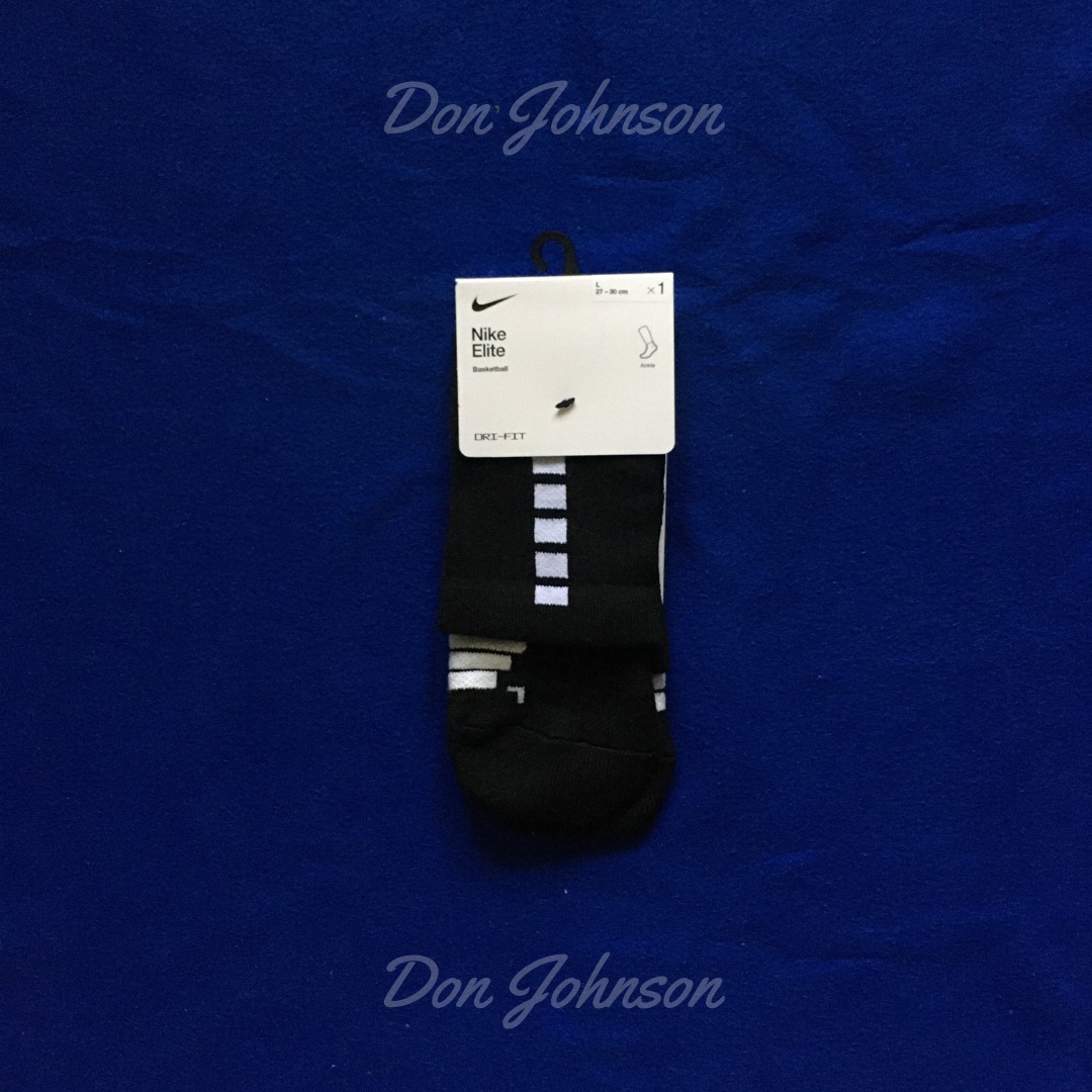 Nike Elite Mid Basketball Black Socks Size Large Original, Men's ...