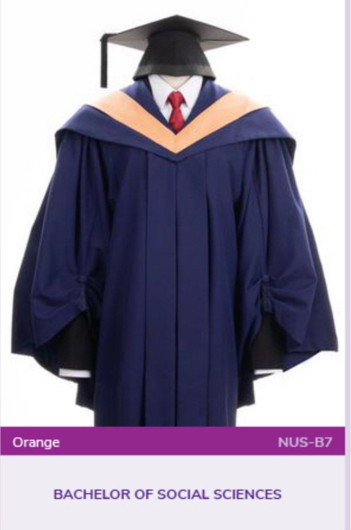 NUS Convocation Gowns, Hoods & Mortarboards $18 per set, Men's Fashion ...