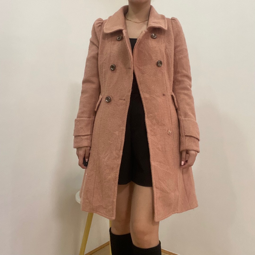 Old Rose Wool Coat, Women's Fashion, Coats, Jackets and Outerwear on ...
