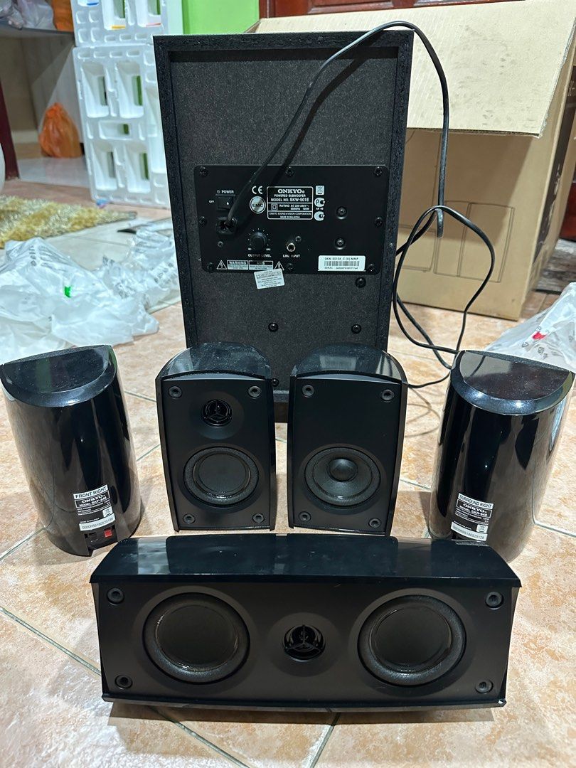 Onkyo home theater 5.1 speaker set surround sound with subwoofer center channel passive, Audio ...