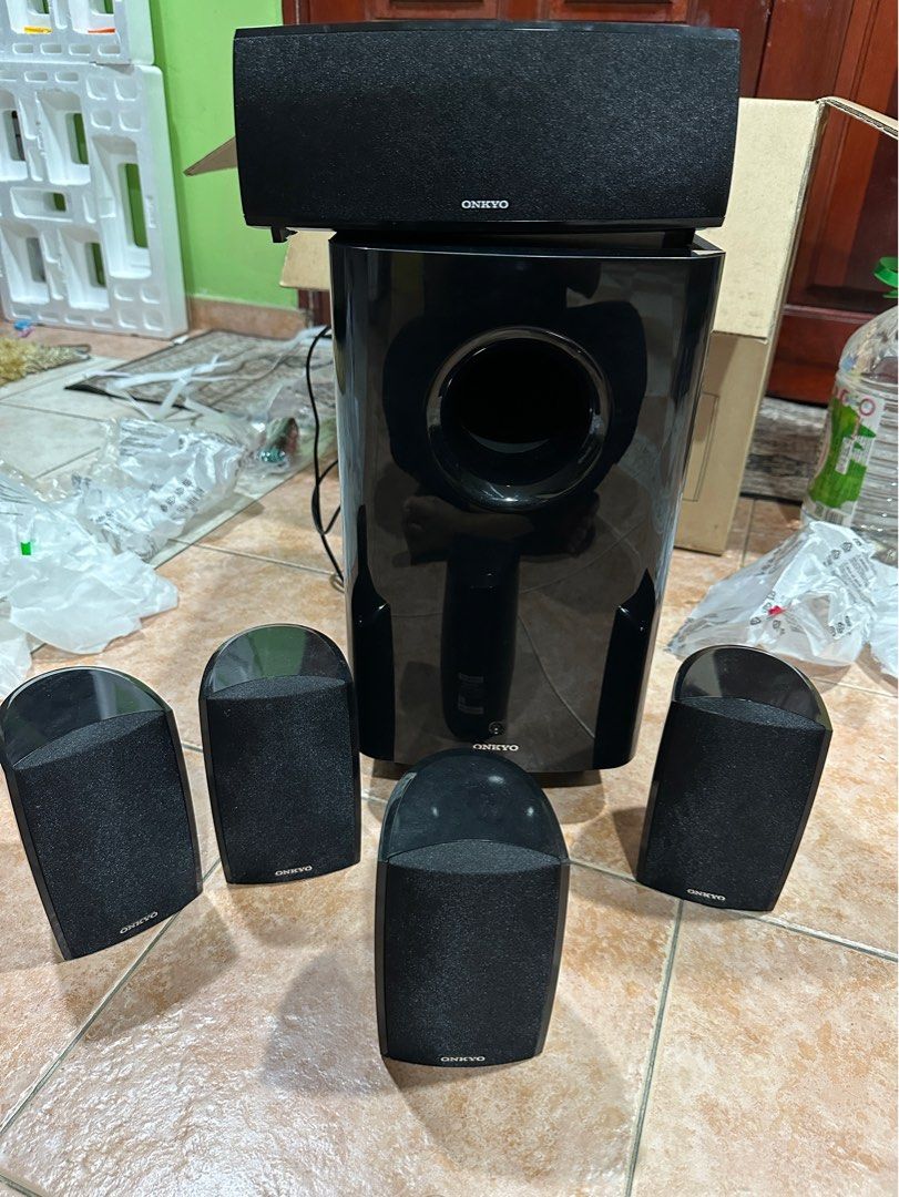 Onkyo home theater 5.1 speaker set surround sound with subwoofer center channel passive, Audio ...