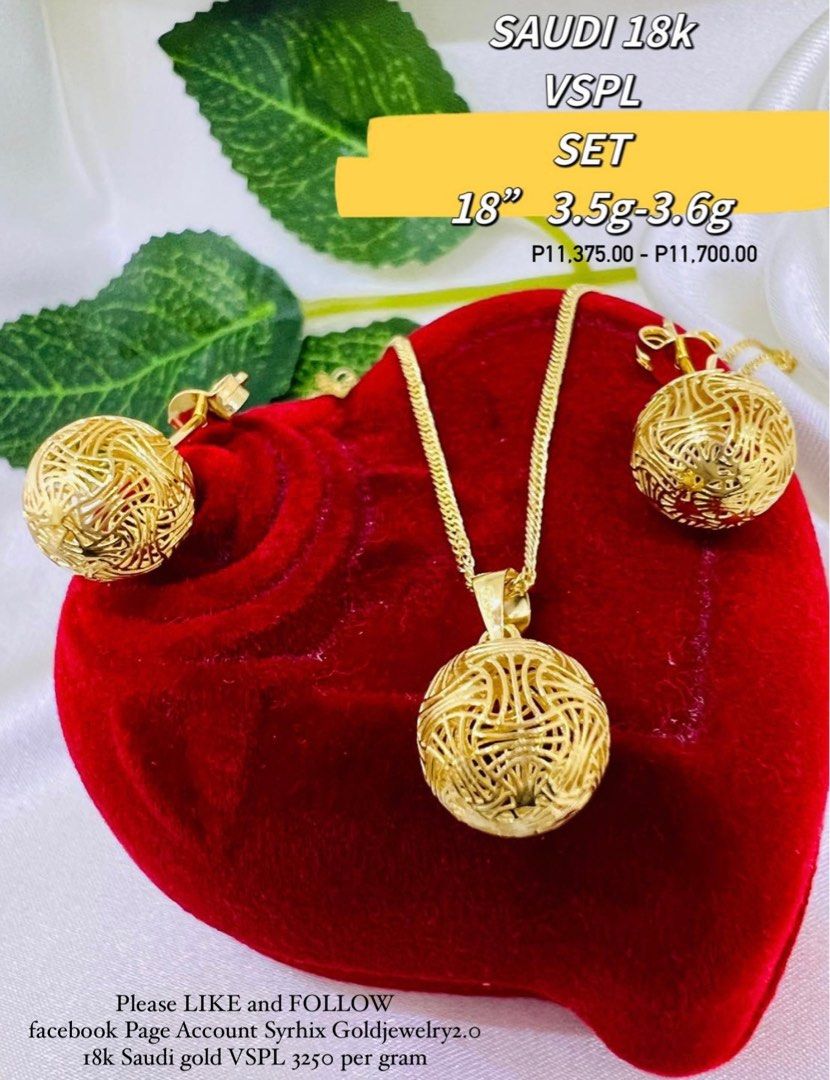 Only P3250/gram! 18K SAUDI GOLD SET, Women's Fashion, Jewelry ...