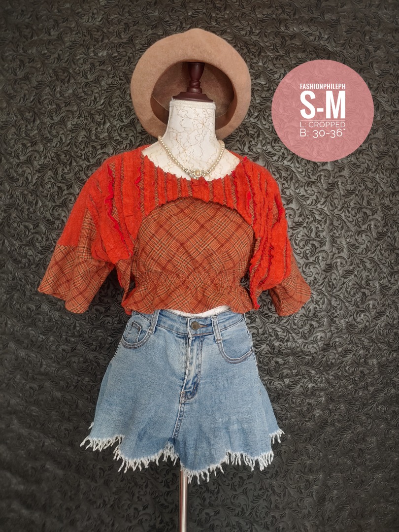 Orange Set - Top cover and Sando, Women's Fashion, Dresses & Sets, Sets ...