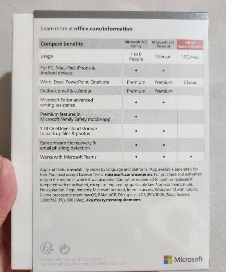 Original Microsoft Office Home and Student 2021 for PC/Mac Retail Box ...