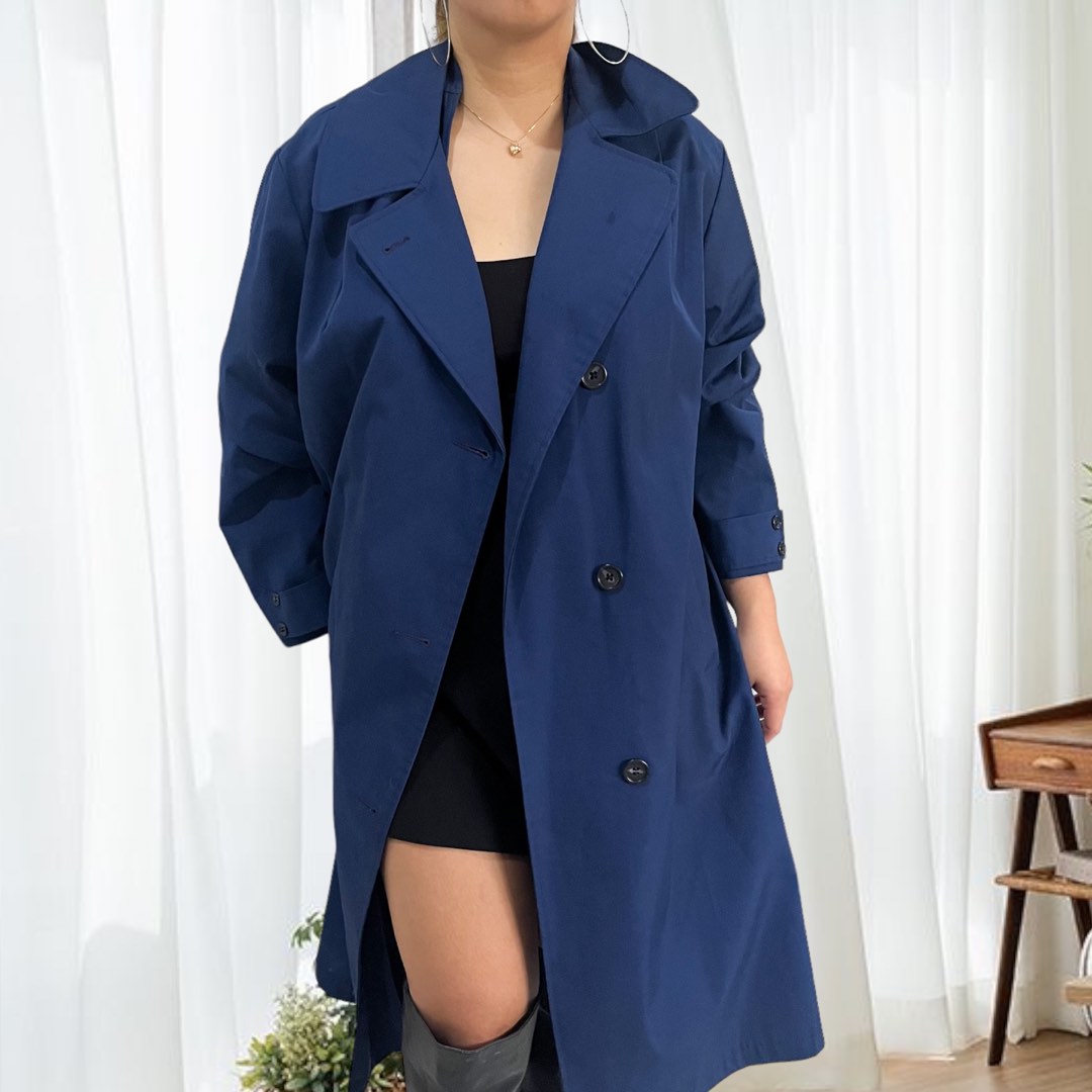 oversized blue trench coat, Women's Fashion, Coats, Jackets and ...