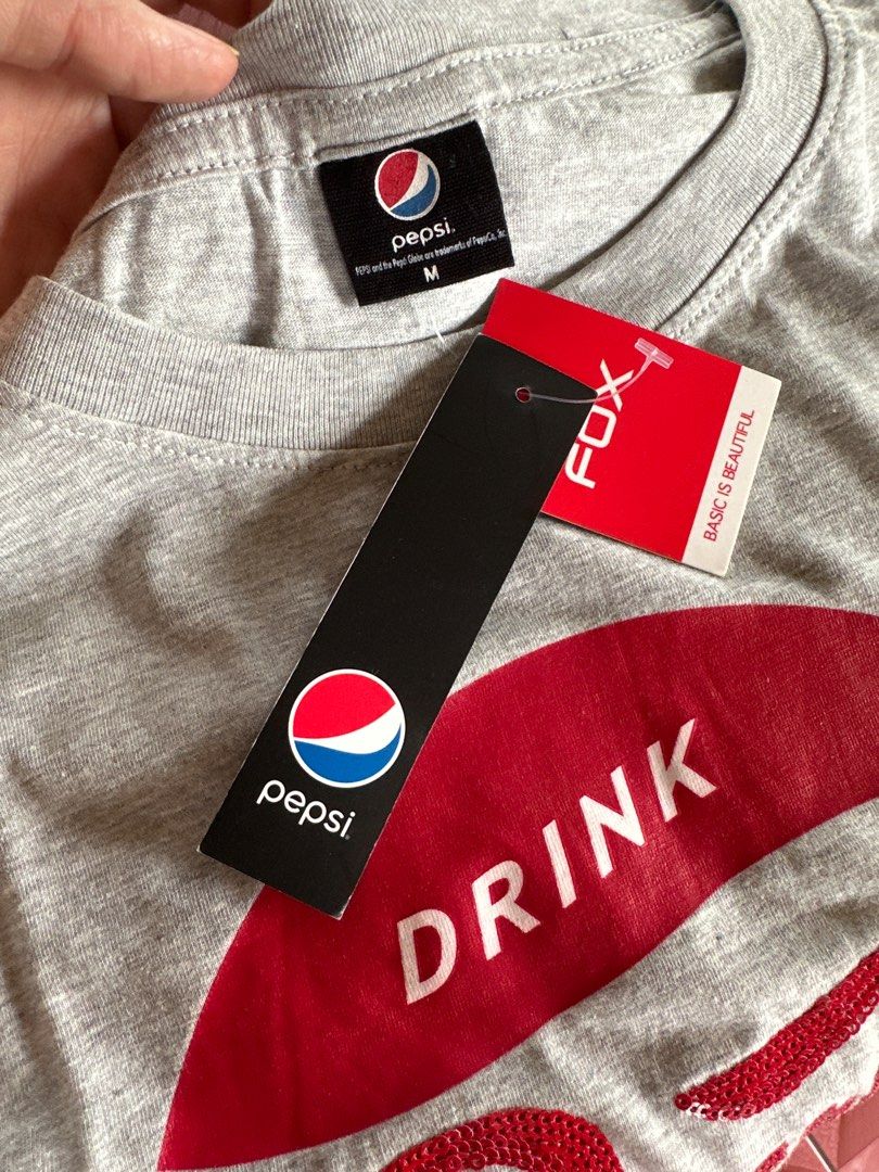 PEPSI COLA Loose Semi Cropped Shirt, Women's Fashion, Tops, Blouses on ...
