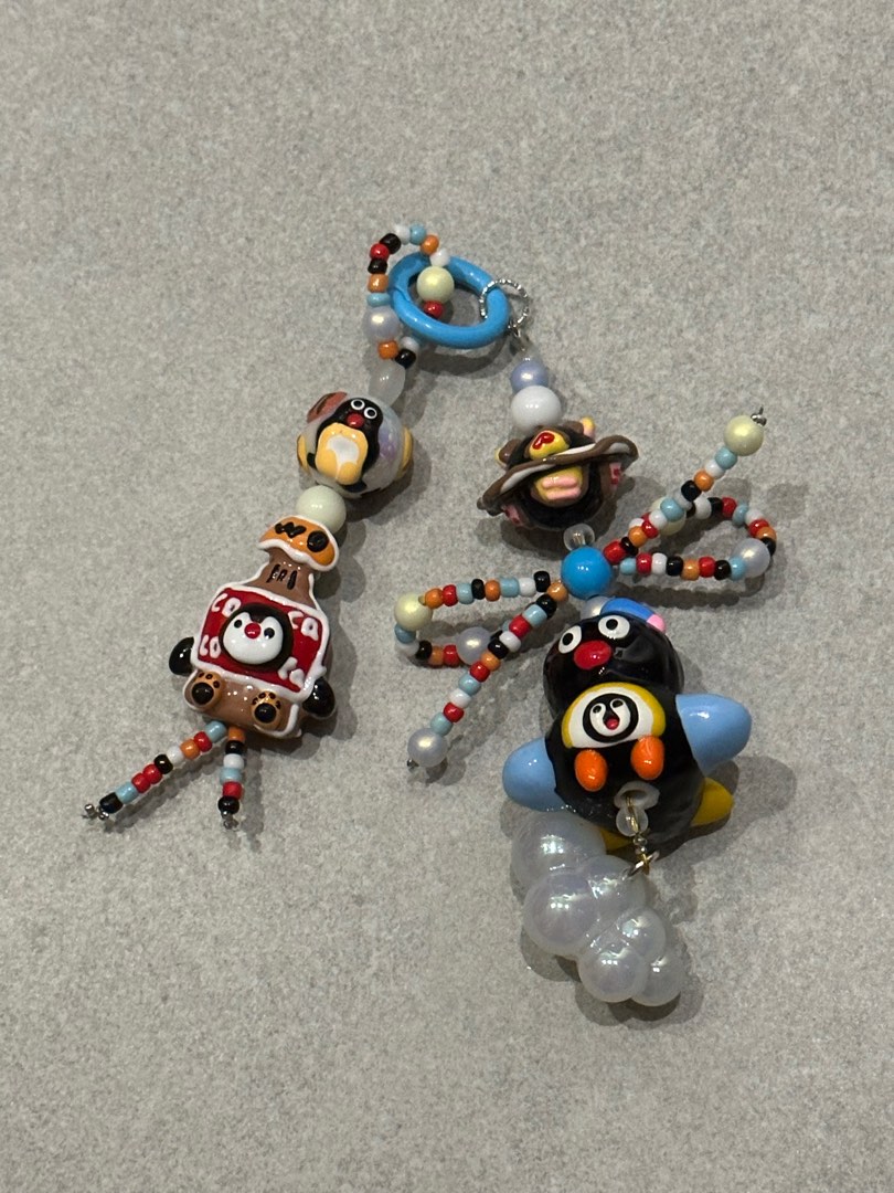 Pingu hand drawn beads keychain, Hobbies & Toys, Stationery & Craft ...