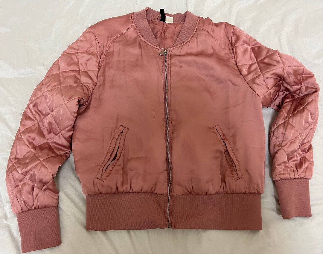 Pink Bomber Jacket Divided, Women's Fashion, Coats, Jackets and ...