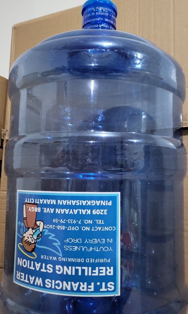 Plastic Water Gallon Round Blue, Furniture & Home Living, Kitchenware ...