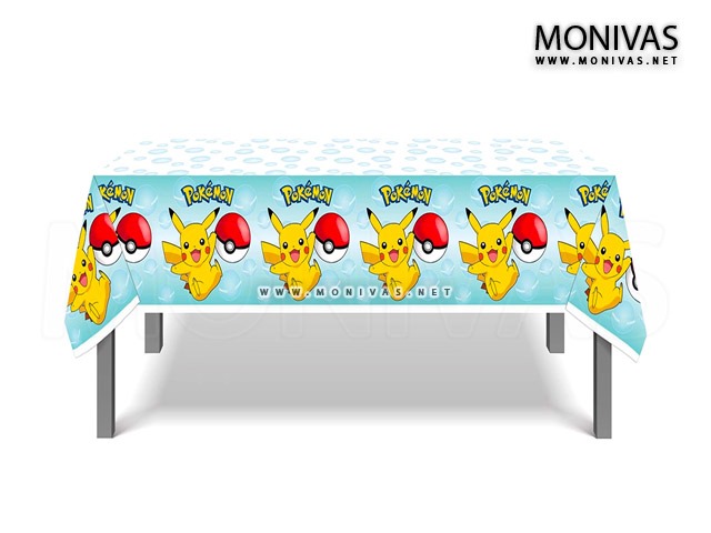 Pokemon Table Cover Plastic Sheet Pikachu Pokeball Birthday Party ...