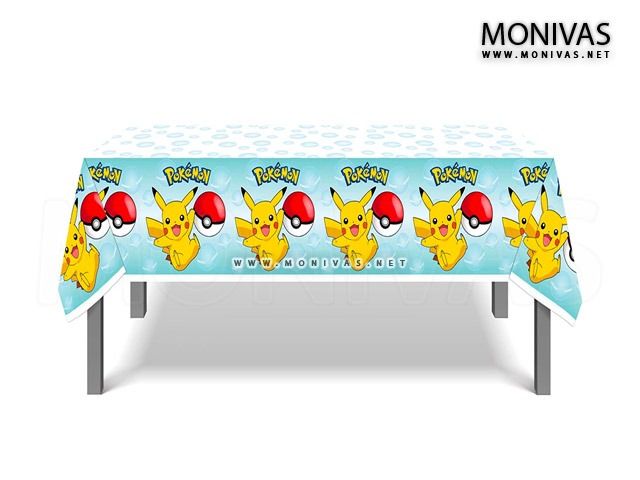 Pokemon Table Cover Plastic Sheet Pikachu Pokeball Birthday Party ...