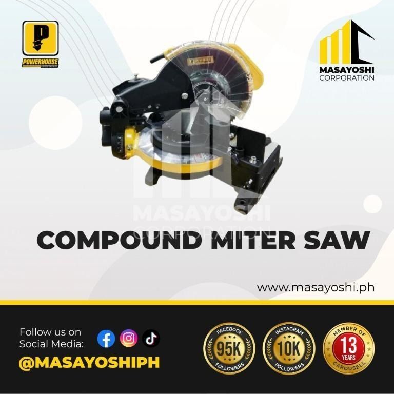 Powerhouse Compound Miter Saw | PH-MS10 | Cutting Equipment | Heavy ... Powerhouse Compound Miter Saw | PH-MS10 | Cutting Equipment | Heavy ...