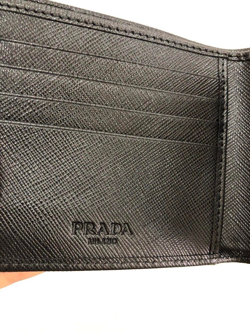 Prad@ Men Bifold Wallet Logo Wording, Men's Fashion, Watches ...