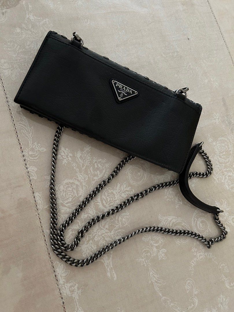 PRADA CHAIN WALLET, Luxury, Bags & Wallets on Carousell