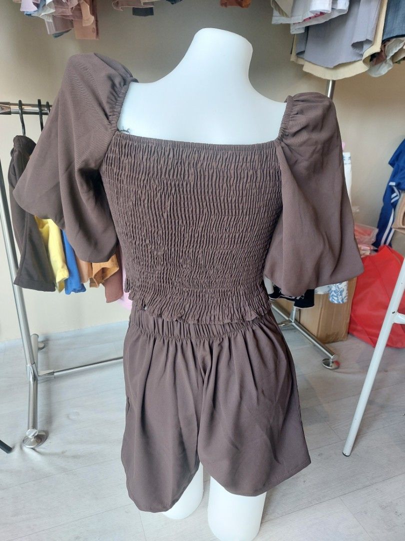 Puff Shorts Coordinates, Women's Fashion, Dresses & Sets, Sets or ...