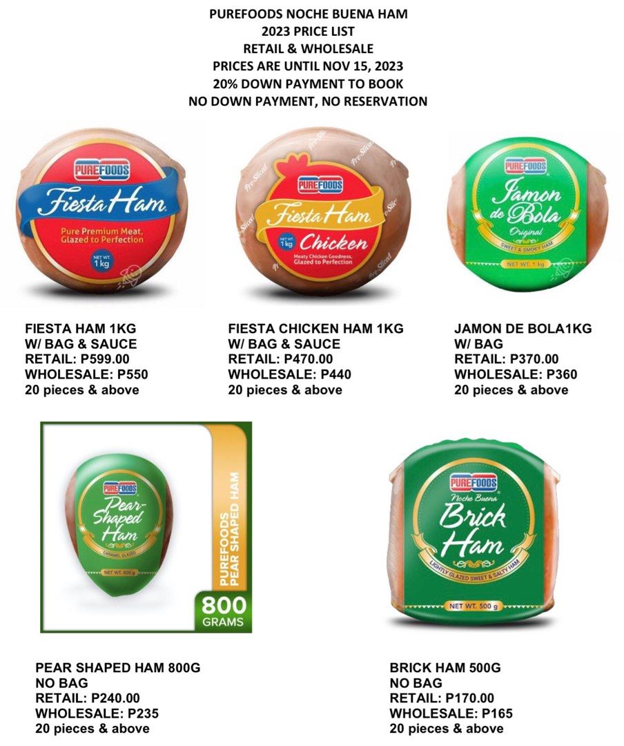 PUREFOODS NOCHE BUENA HAMS, Food & Drinks, Chilled & Frozen Food on ...