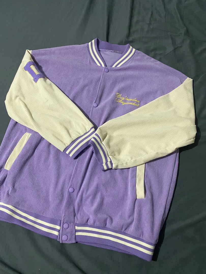 Purple Varsity Letterman Corduroy Jacket, Men's Fashion, Coats, Jackets ...
