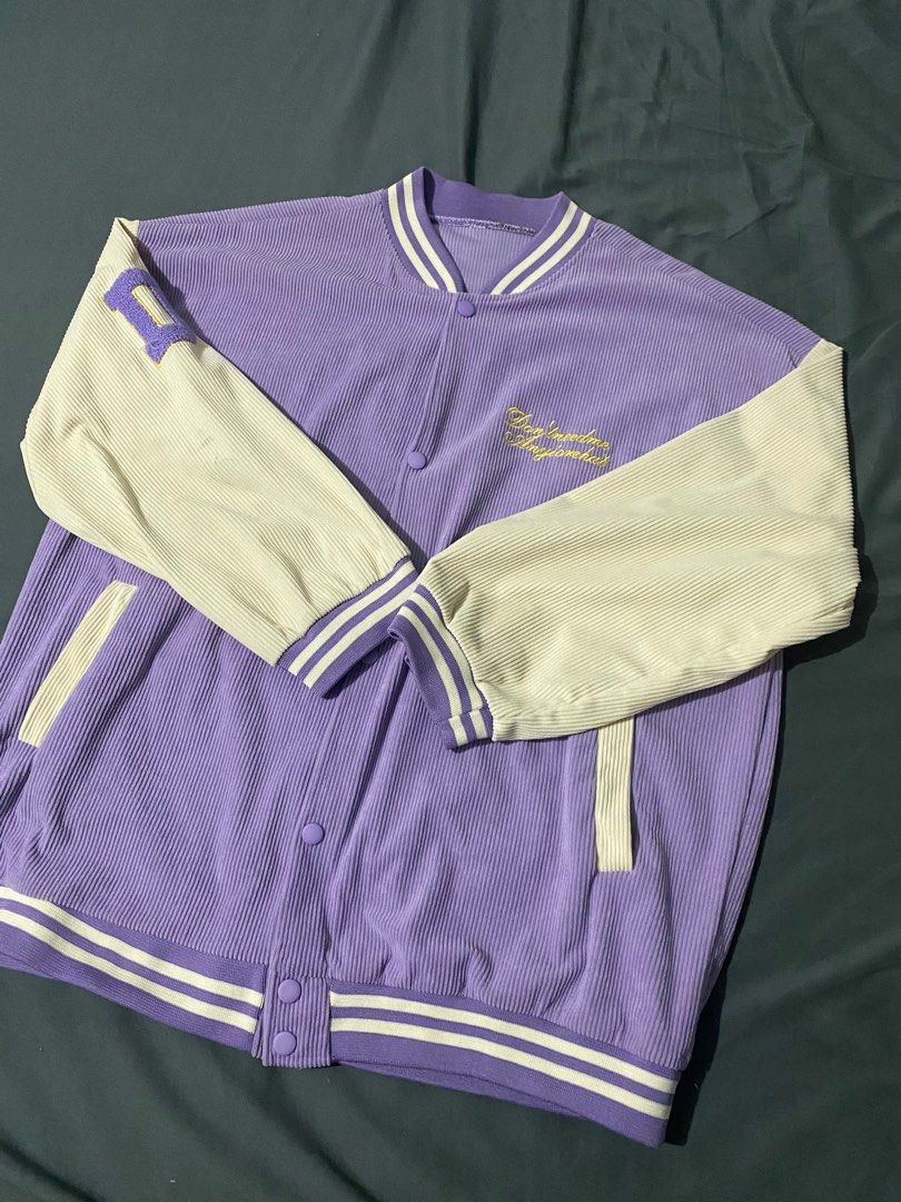 Purple Varsity Letterman Corduroy Jacket, Men's Fashion, Coats, Jackets ...