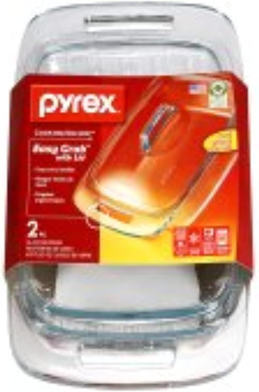 Pyrex 1085801 Easy Grab 2-Quart Casserole Glass Bakeware Dish with ...