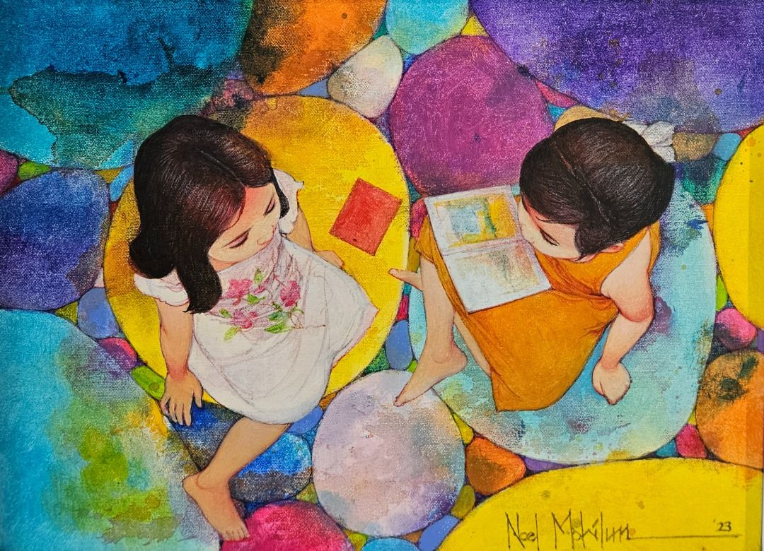 Reading a Book - Noel Mahilum, Hobbies & Toys, Stationary & Craft, Art ...