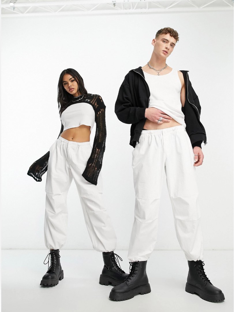 RECLAIMED VINTAGE parachute trousers, Men's Fashion, Bottoms, Trousers on Carousell