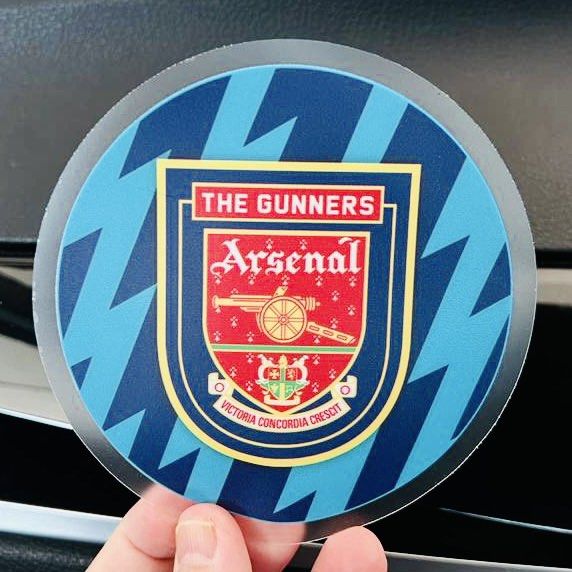 Retro Arsenal FC Static Cling Decals . 11cm diameter . Free Normal Mail ...
