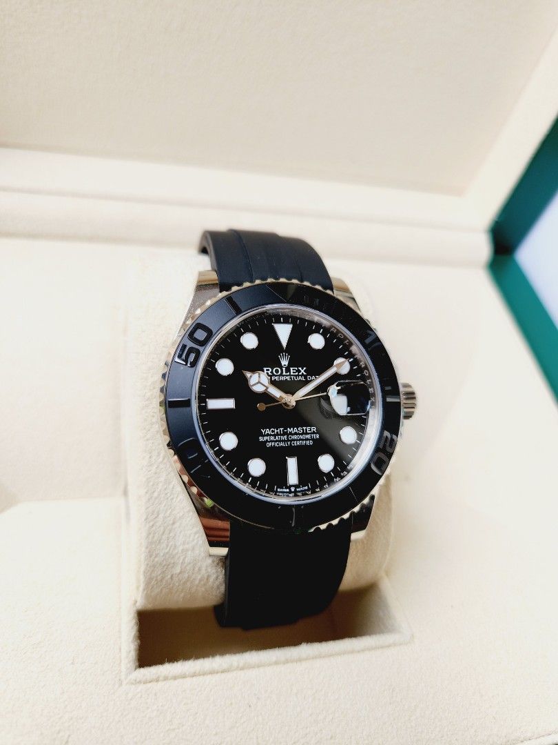 Rolex Yachtmaster 42mm 18k White Gold Oysterflex 226659 Oct 2021 Full ...