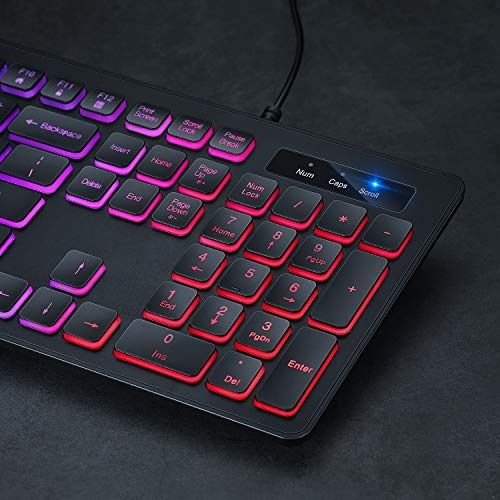 seenda Wired Keyboard Backlit,USB Wired Computer Keyboard Full Size ...