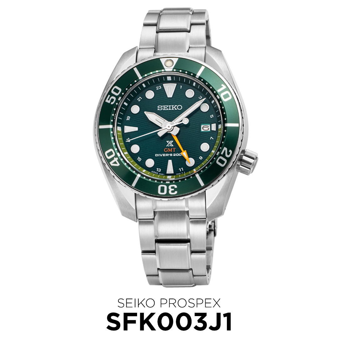 Seiko Prospex SFK003 SFK003J1 Green GMT Sumo Solar Watch, Luxury ...