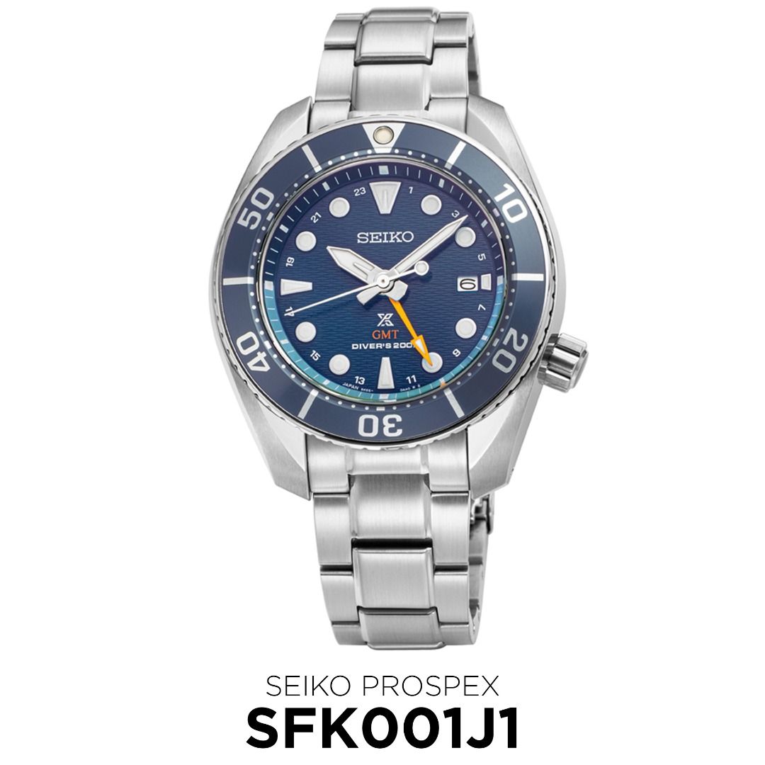 Seiko Prospex Sumo SFK001 SFK001J1 GMT Blue Solar Watch, Luxury ...