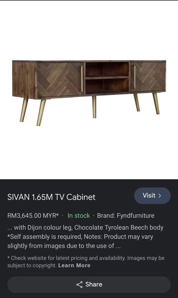 SIVAN TV CABINET, Furniture & Home Living, Furniture, TV Consoles on Carousell