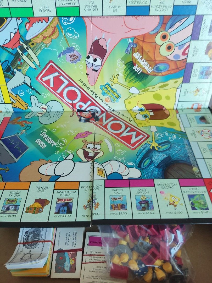 SpongeBob monopoly set, Hobbies & Toys, Toys & Games on Carousell