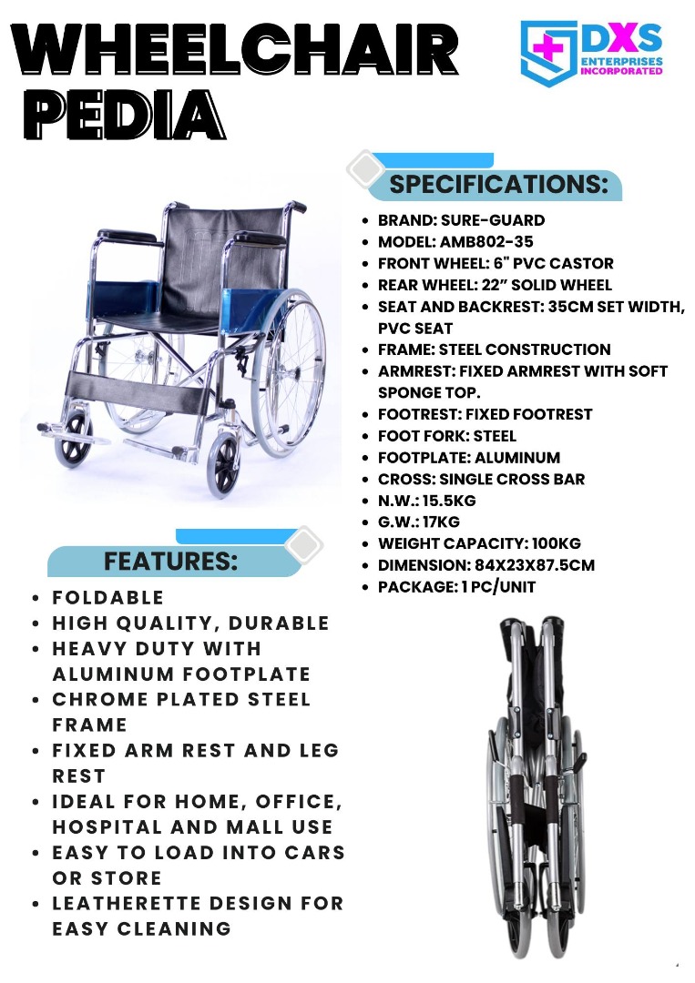 SUREGUARD WHEELCHAIR PEDIA, Health & Nutrition, Medical Supplies ...