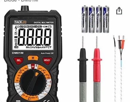Tacklife DM01M Classic Digital Multimeter TRMS 6000 Counts Multimeter ...