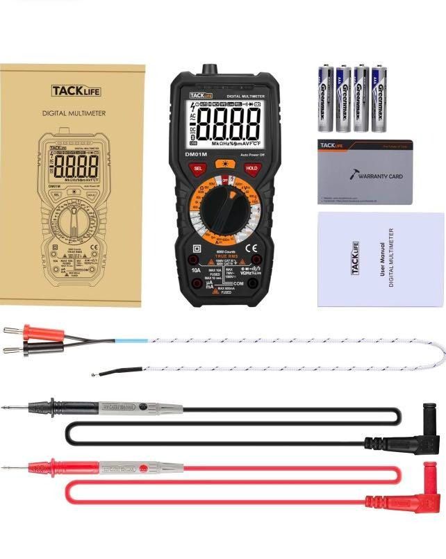Tacklife DM01M Classic Digital Multimeter TRMS 6000 Counts Multimeter ...