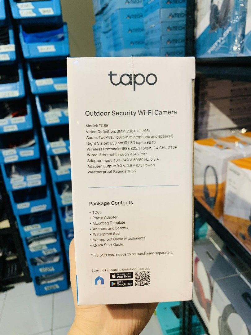 TP-Link Tapo TC65 Outdoor Security WiFi Camera IP66 3MP Ultra-High ...