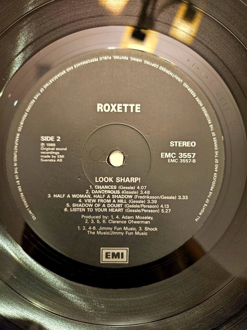 Vinyl Record: Roxette - Look Sharp! [Genre: Rock / Pop Rock / Synth Pop ...