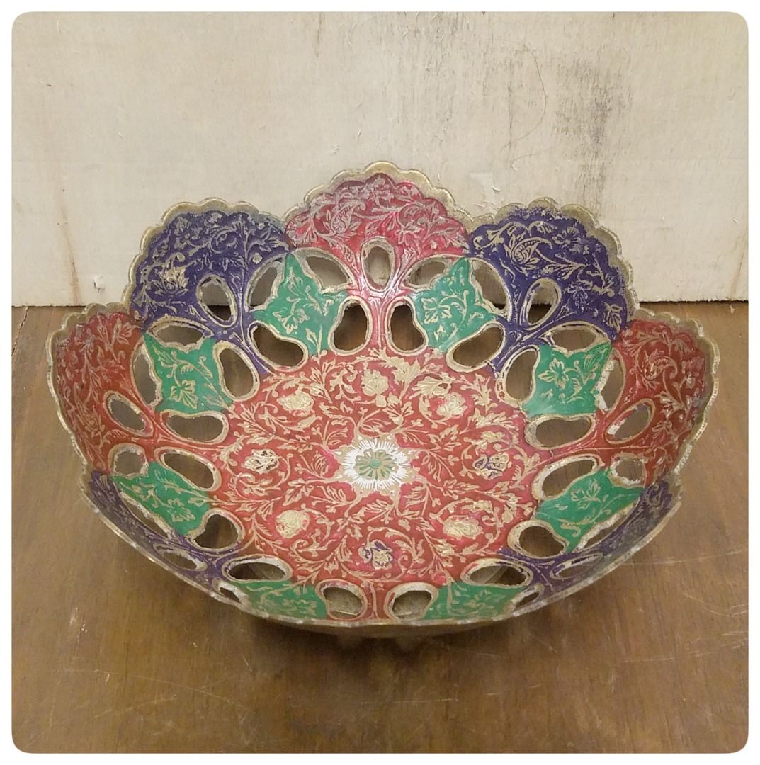 Wadah Permen Kuningan Gravir India, Perabotan Rumah di Carousell