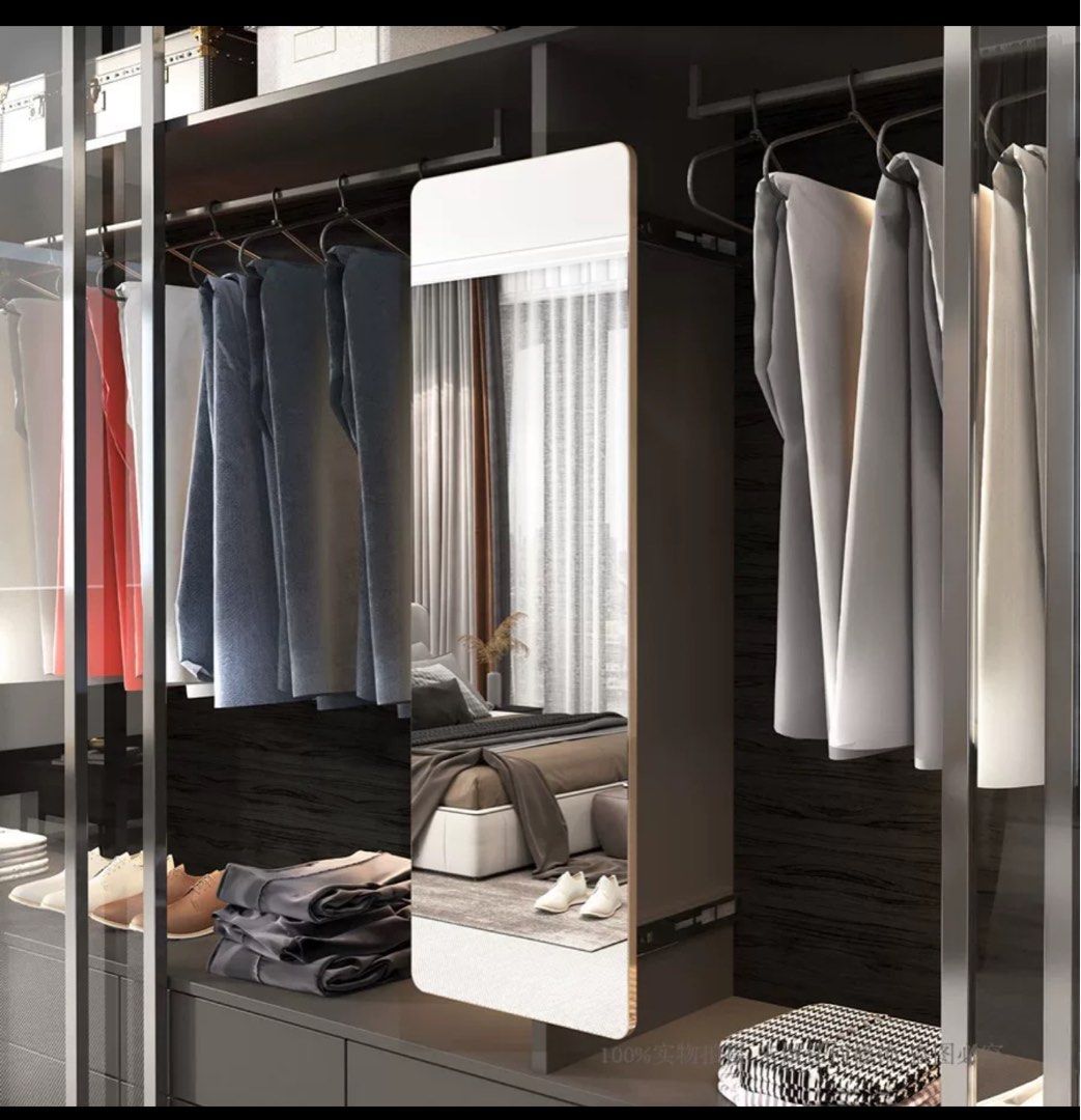 Wardrobe slide and fold pivoting mirror, Furniture & Home Living ...