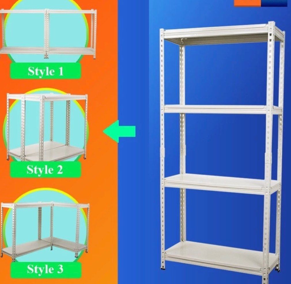 White Boltless Rack (Full Metal) / Storage Rack / Rack Besi / Rak Kedai ...