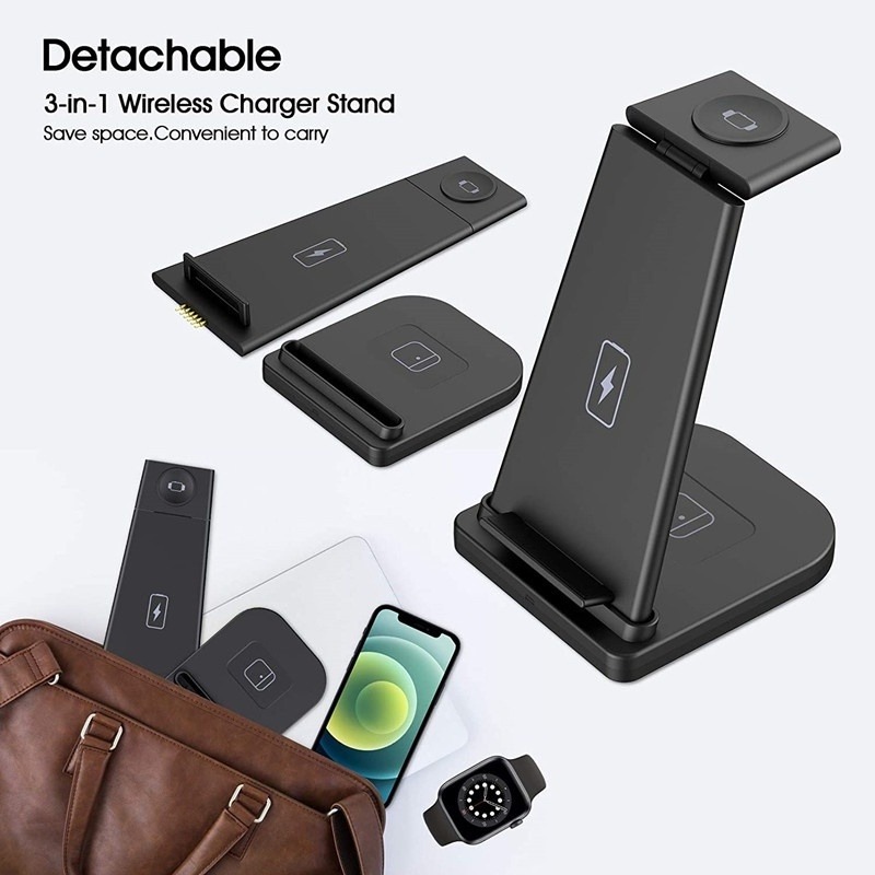 Wireless Portable Foldable 3-in-1 Fast Charging Dock - Portable, space ...