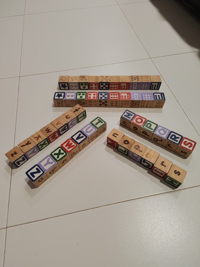 Wooden alphabet and number blocks, Hobbies & Toys, Toys & Games on ...