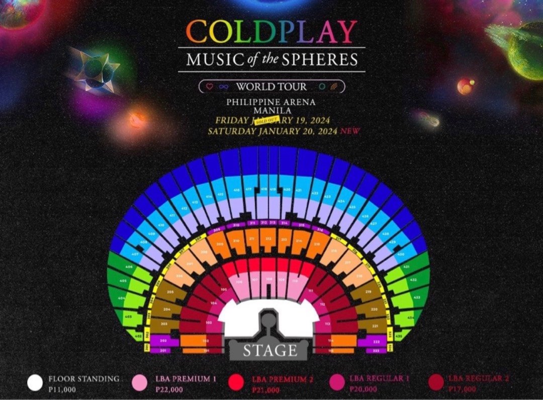 WTS Coldplay Floor Standing Ticket, Tickets & Vouchers, Event Tickets ...