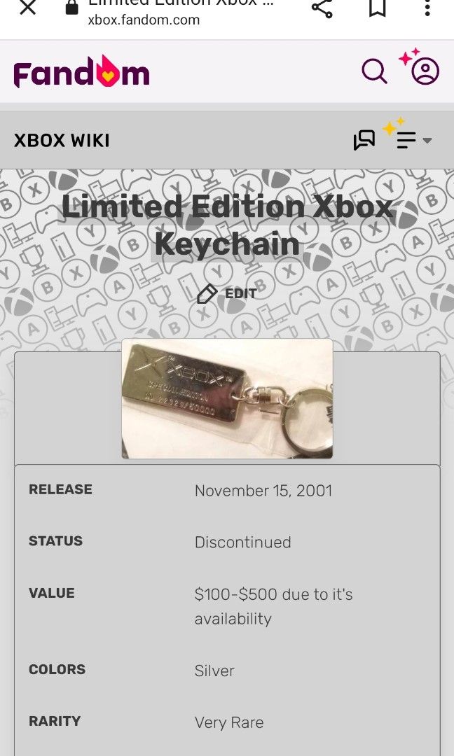 XBox Special Edition Bill Gates Key Chain Limited to 50,000 Worldwide ...
