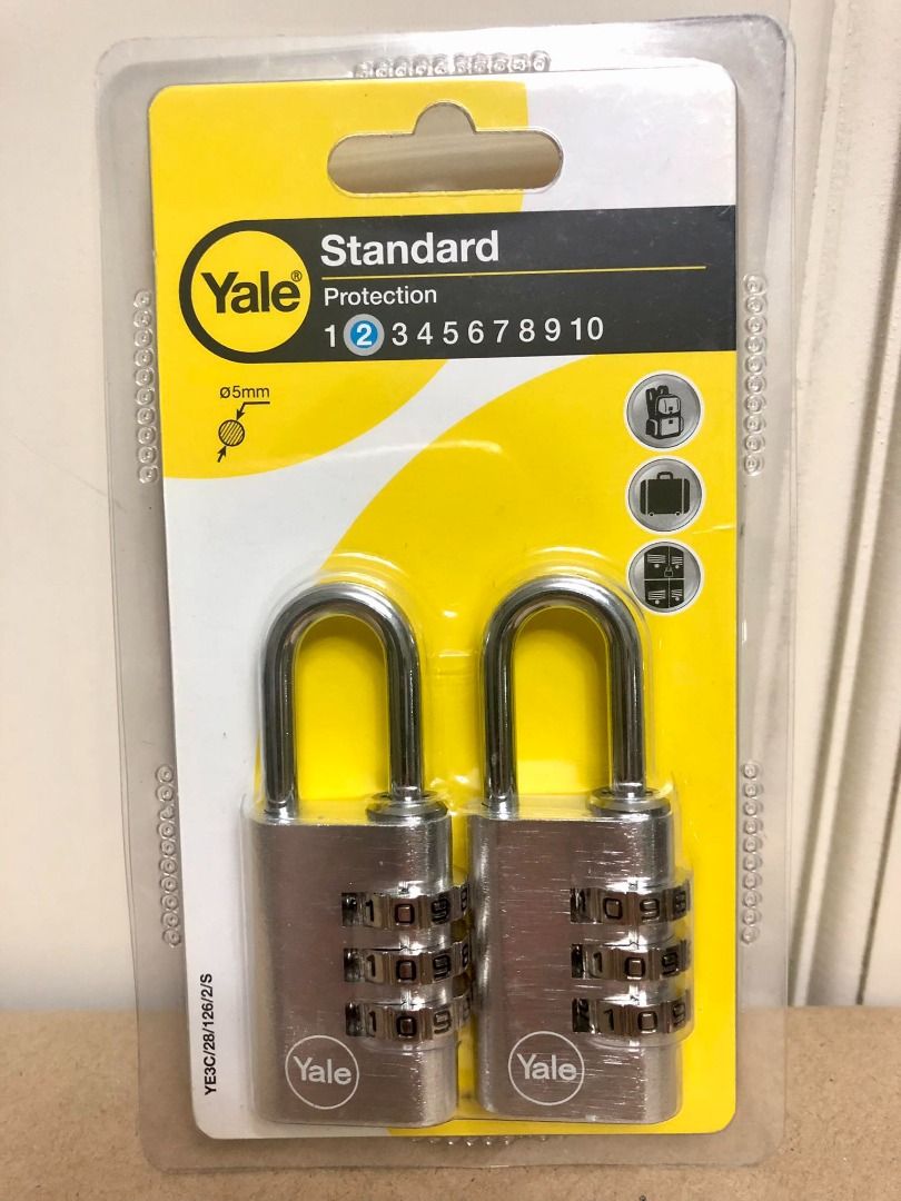Yale Aluminum 3 Digits Combination Padlock 28mm YE3C/28/126/2/S ...