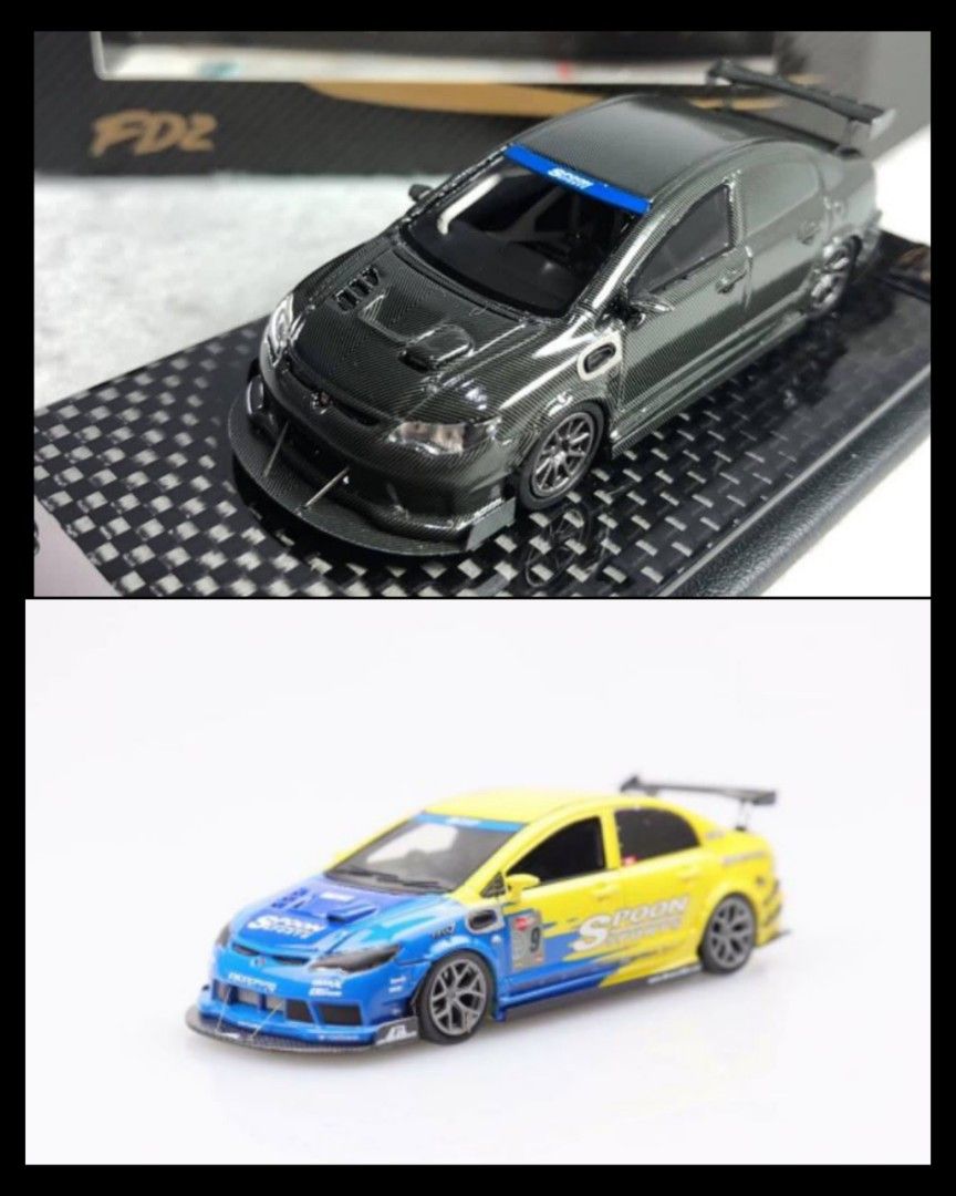YM Model 1/64 Civic FD FD2R Spoon Carbon Limited, Hobbies & Toys, Toys ...