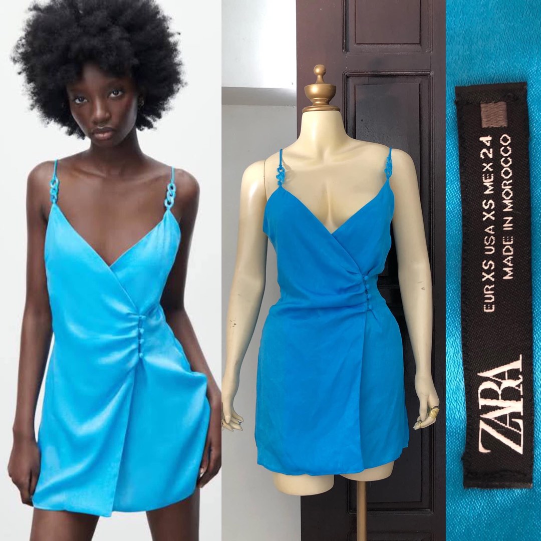 ZARA satin dress, Women's Fashion, Dresses & Sets, Dresses on Carousell