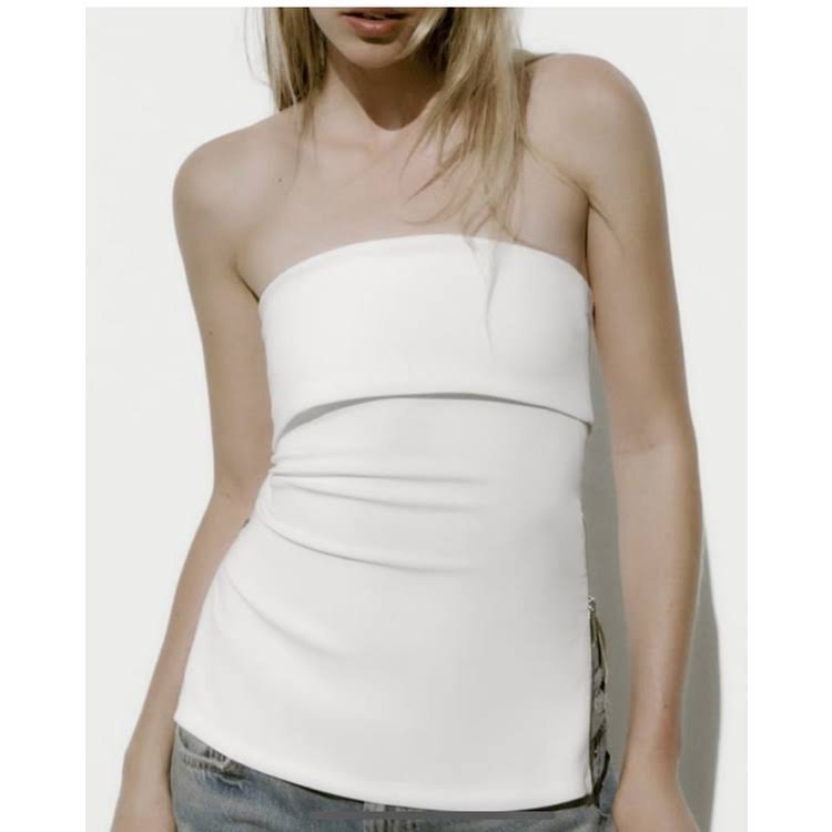 Zara side zip top, Women's Fashion, Tops, Others Tops on Carousell